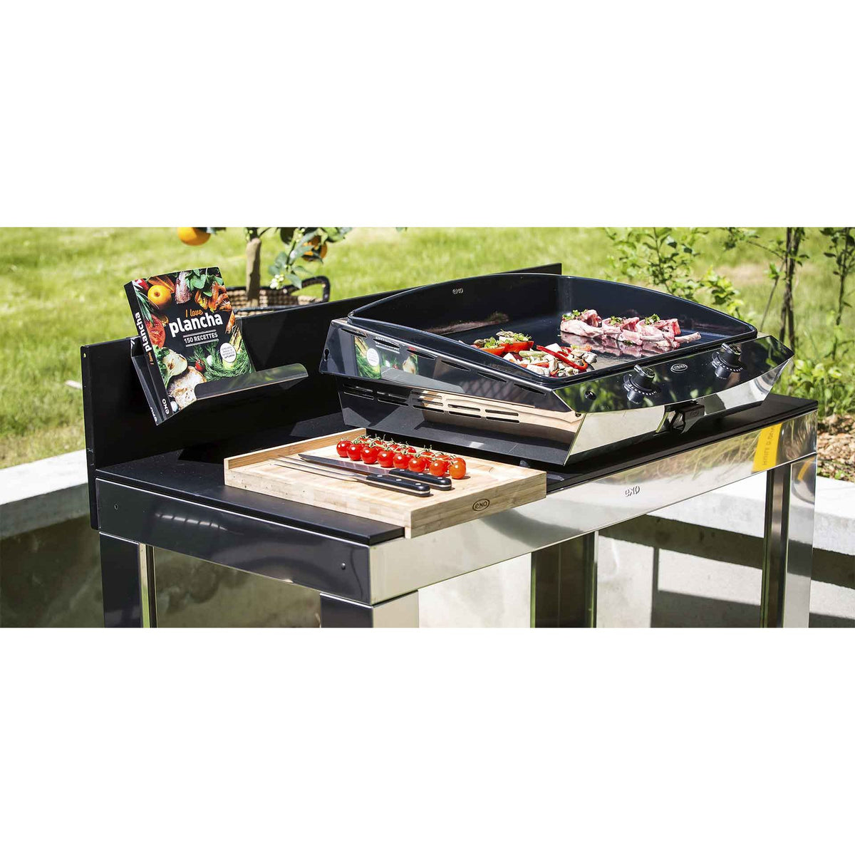 FELIX CART Stainless and black - Large cart in stainless steel and ...
