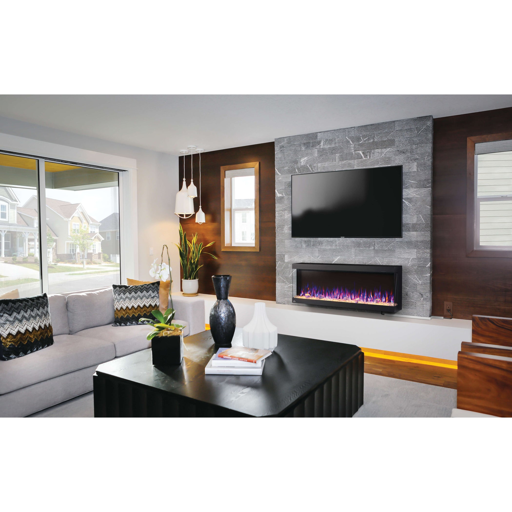 Trivista™ Pictura 50 Three-Sided Wallmount Electric Fireplace — Classic ...